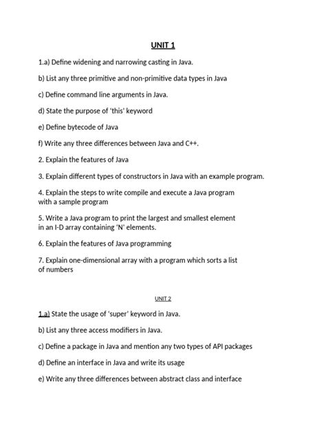 Java Imp Questions Pdf