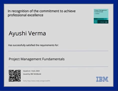 Ayushi Verma On Linkedin Projectmanagement Certification Ibmskillsbuild