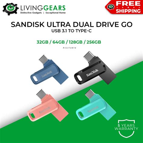 Sandisk Flash Drive Ultra Dual Drive Go Usb Type C Otg Gb Gb Gb Gb Shopee