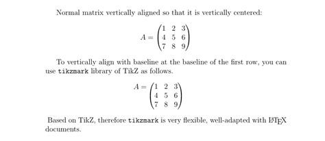 vertical alignment of matrices with spalign package tex latex stack