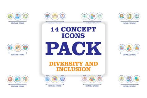 Diversity And Inclusion Loop Concept Icon Set