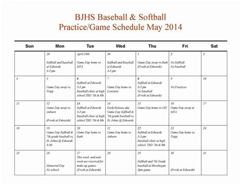 Printable Softball Practice Plan Template