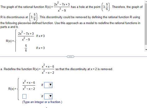 solved the graph of the rational function r x 2x2 7x 3x2 9