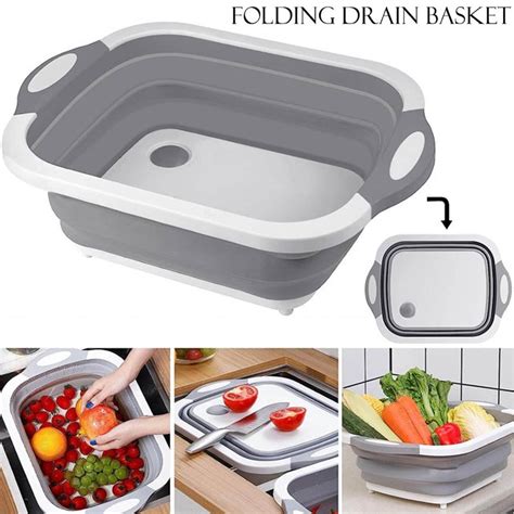 Ifcow Collapsible Cutting Board Kitchen Chopping Board 3 In 1