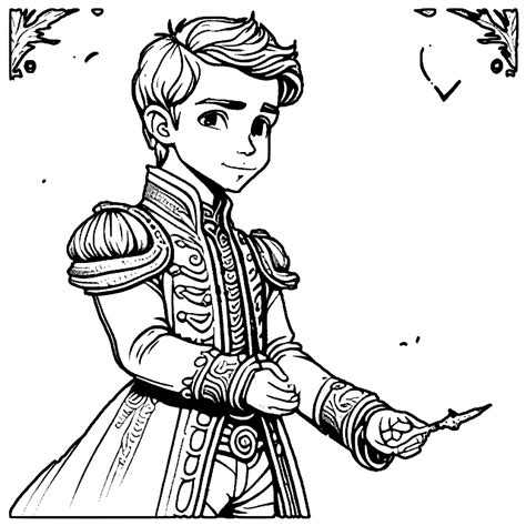 Handsome Prince Coloring Page · Creative Fabrica