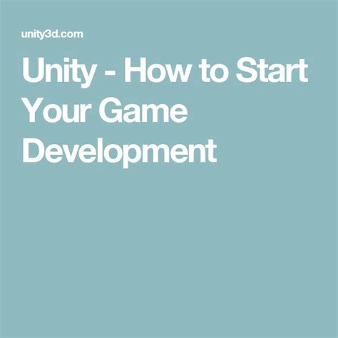 Unity How To Start Your Game Development Game Development Unity