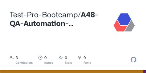 GitHub Test Pro Bootcamp A48 QA Automation Framework