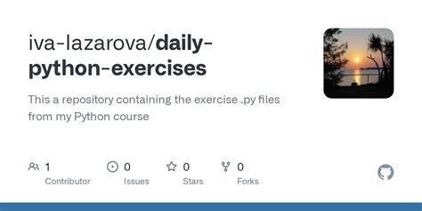Github Iva Lazarovadaily Python Exercises This A Repository Containing The Exercise Py