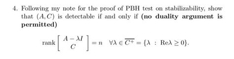 Solved 4 Following My Note For The Proof Of Pbh Test On