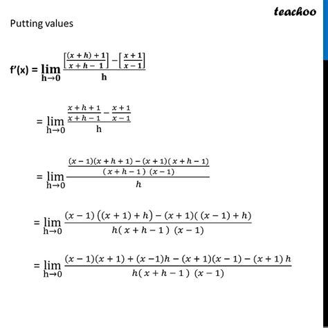 Ex 12 2 4 Find Derivative Of F X X 1 X 1 From First Pr