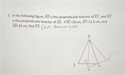 Solved In The Following Figure BD Is The Perpendicular Chegg
