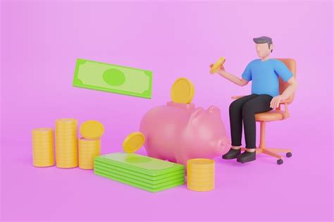 Premium Photo 3d Illustration Of Saving Money Into Pig Savings 3d
