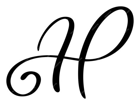 Premium Vector Hand Drawn Vector Calligraphy Letter H Initials Script