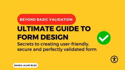 Form Design Validation Create User Friendly Secure