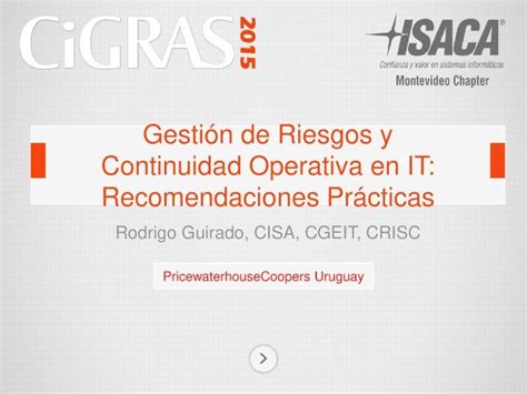 PDF Gestión de Riesgos y Continuidad Operativa en IT PDF