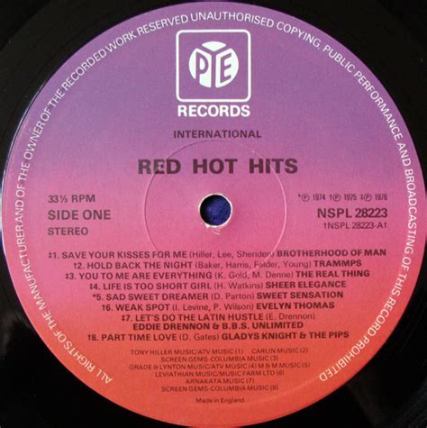 Various Red Hot Hits Lp Comp Akerrecordsnl