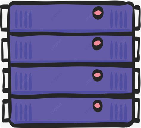 Colorful Drawing Of A Server Rack Icon Hosting Computer Data Files Cloud Transfer And Data