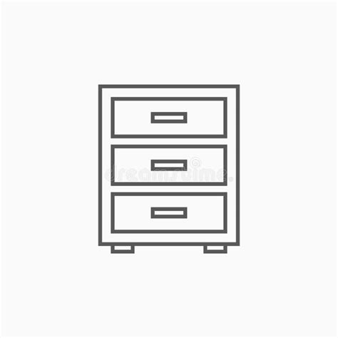 Drawer Icon Tray Vector Furniture Box Cabinet Stock Vector