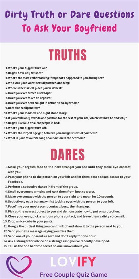 Dirty Truth Or Dare Questions To Ask Your Boyfriend Get Lovify App