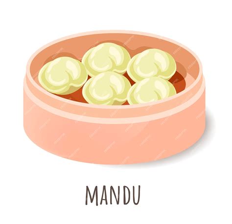 Premium Vector Mandu Or Mandoo Steamed Or Boiled Korean Dumpling