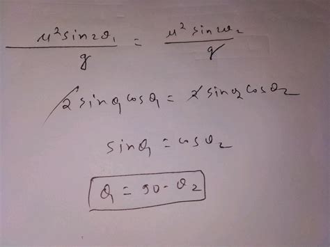 I Wo Particles Are Projected From The Same Point On The Ground With