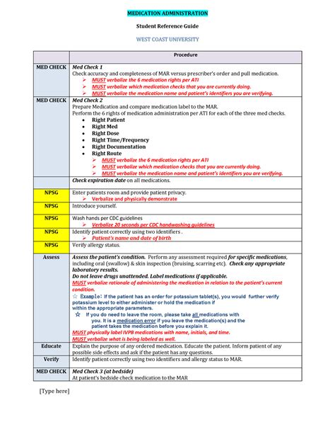 Medication Administration Srg Type Here Medication Administration