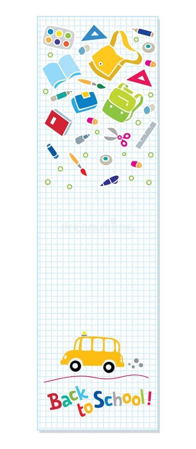 School Supplies Vertical Banner Stock Illustrations 312 School