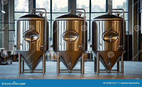 Stainless Steel Tanks For Mixing And Blending Generative Ai Stock Illustration Illustration