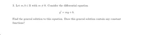Solved Let Mbinr With M≠0 ﻿consider The Differential