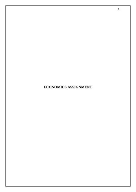 Economics Assignment 2022