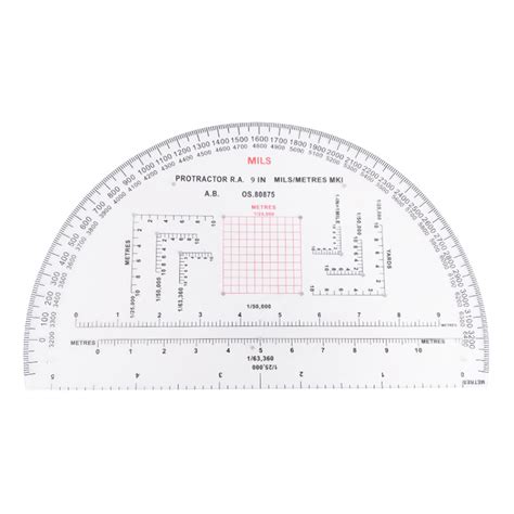 Cya 9 Inch Semi Circle Military Protractor Home Cya Aviation