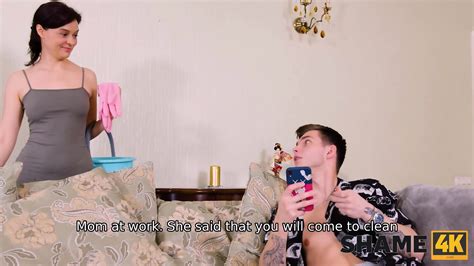 Shame4k Pink Gloves Are The Only Thing The Maid Wears During Hot Sex