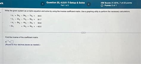 solved write the given system as a matrix equation and solve