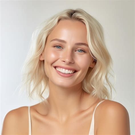 Premium Ai Image Beauty Portrait Of Young Smiling Girl With Blond