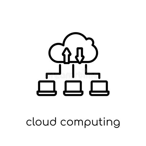 Cloud Computing Icon Trendy Modern Flat Linear Vector Cloud Com Stock