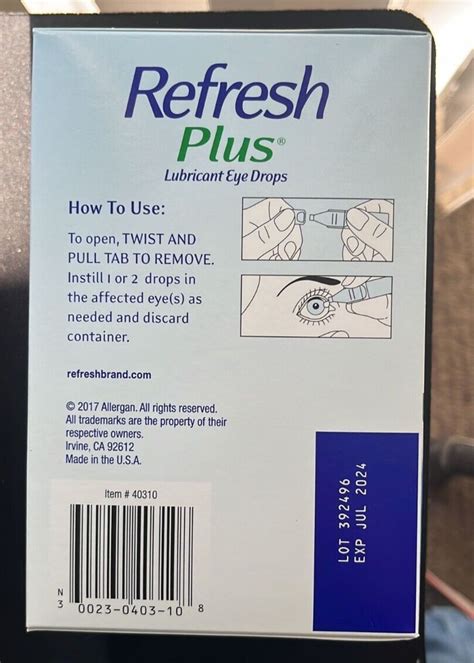 Refresh Plus Lubricant Eye Drops 100 Single Grelly Usa