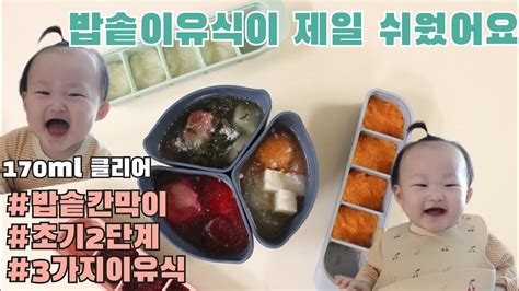 밥솥이유식 도전 앙파파 통통 이유식조리세트로 만든 초기이유식 2단계 이유식큐브 Youtube