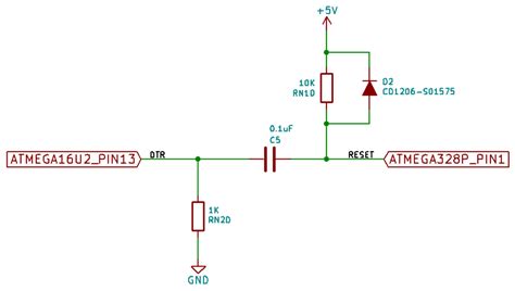Reset Circuit Pull Up Resistor And Diode General Electronics Arduino Forum