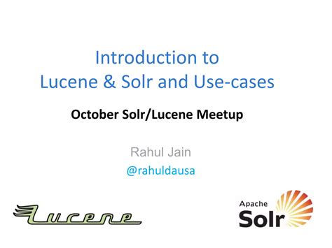 Introduction To Lucene And Solr And Usecases Ppt Free Download Introduction To Lucene And Solr And Usecases Ppt Free Download