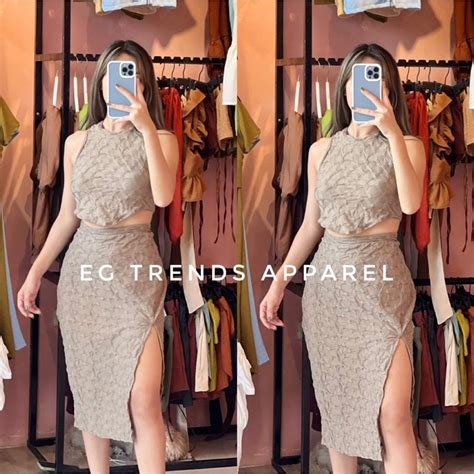 Eg Trends Lucia Coordinates Halter Top With Slit Skirt Good Quality