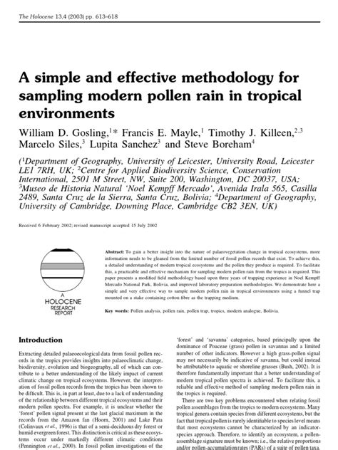 Pdf Gosling Et Al A Simple And Effective Methodology For Sampling