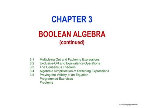 PPT CHAPTER 3 BOOLEAN ALGEBRA Continued PowerPoint Presentation Free Download ID 5580193