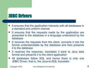 Java Database Connectivity PPT