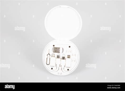 Different Cellphone Adapters Set Adapter With Usb Port And Cable On