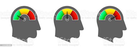 잠재적 아이콘입니다 머리에 측정 속도계 아이콘입니다 화살표와 비늘이 있는 인간의 머리 벡터 그림입니다 건강한 생활방식에 대한 스톡 벡터 아트 및 기타 이미지 Istock