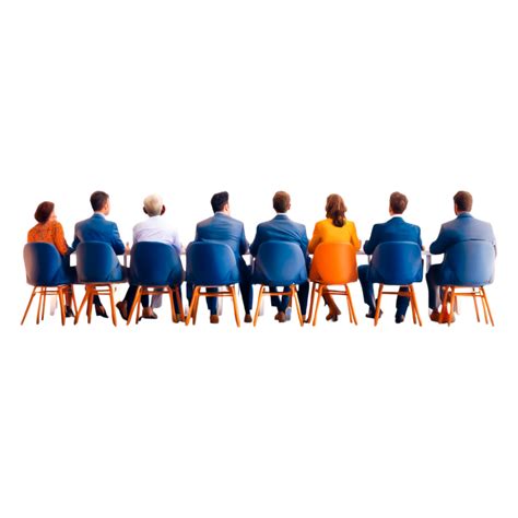 Group Of Diverse People Sitting In Chairs Facing Away Together 56254285 Png