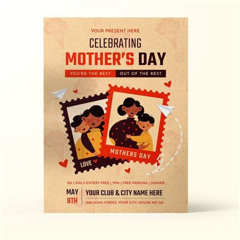 Premium Psd Happy Mothers Day Greeting Flyer Design Template Mother