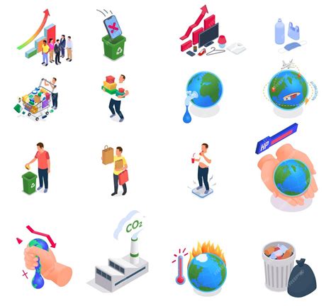 Iconos Isométricos De Consumismo Establecidos Con Símbolos De Consumo