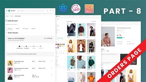 product order and details page e commerce website template ui design