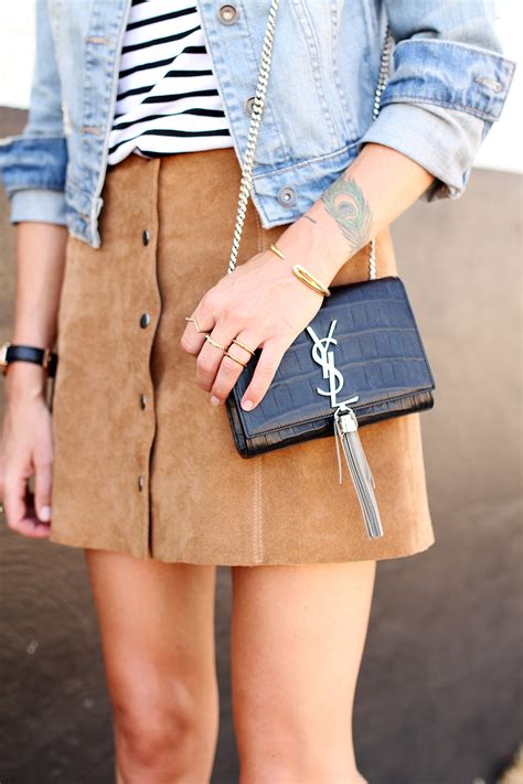 Denim Jacket And Suede Skirt Fashion Jackson